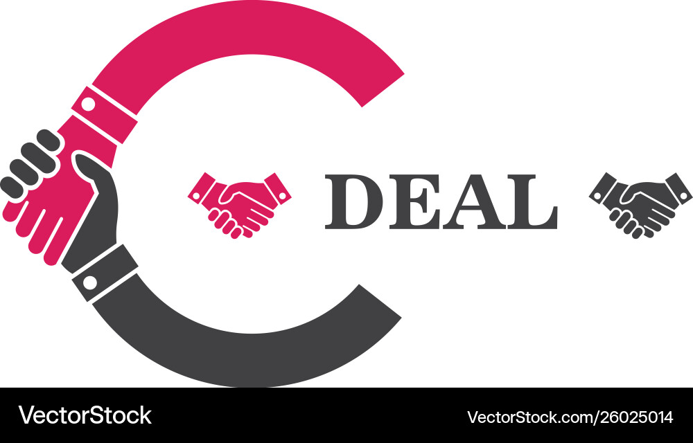 Handshake logo icon business agreement Royalty Free Vector