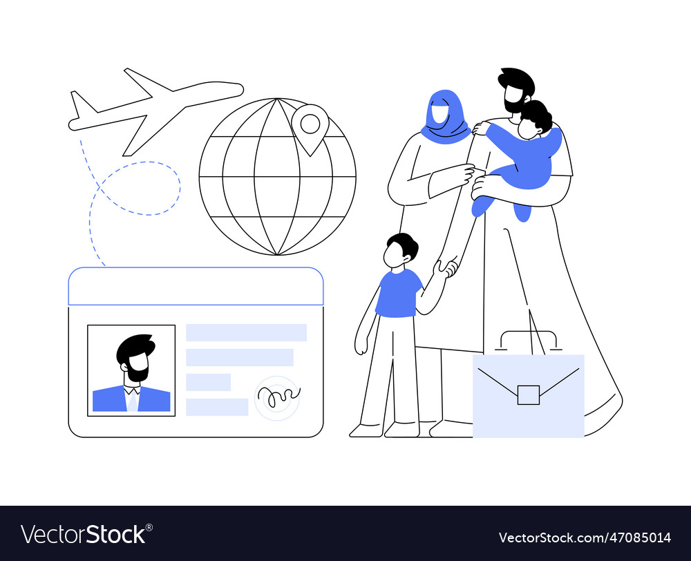 Immigration abstract concept Royalty Free Vector Image Immigration abstract concept Royalty Free Vector Image