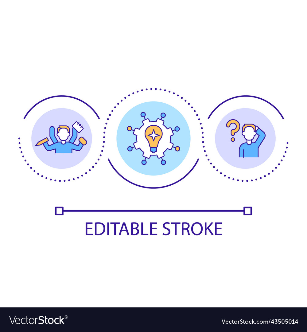 Multitasking skills loop concept icon Royalty Free Vector
