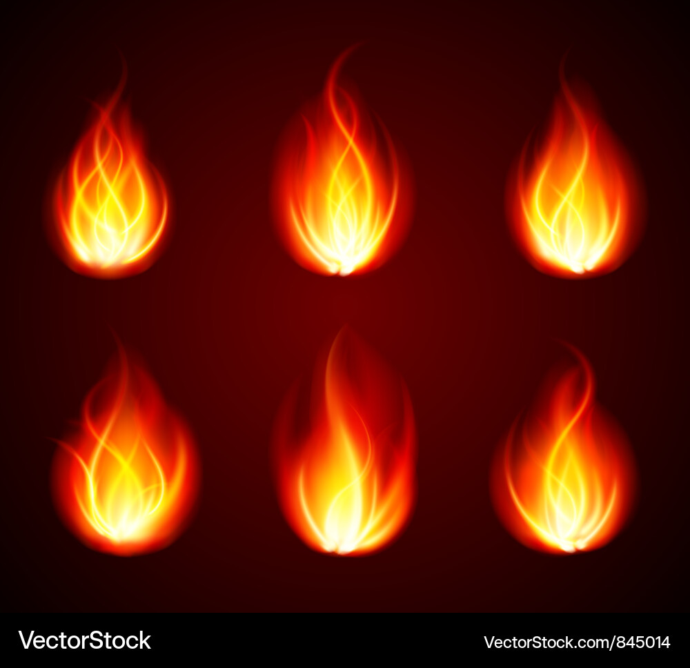 Various flames Royalty Free Vector Image - VectorStock
