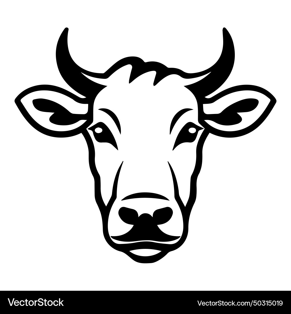 Cow flat icon isolated on white background Vector Image