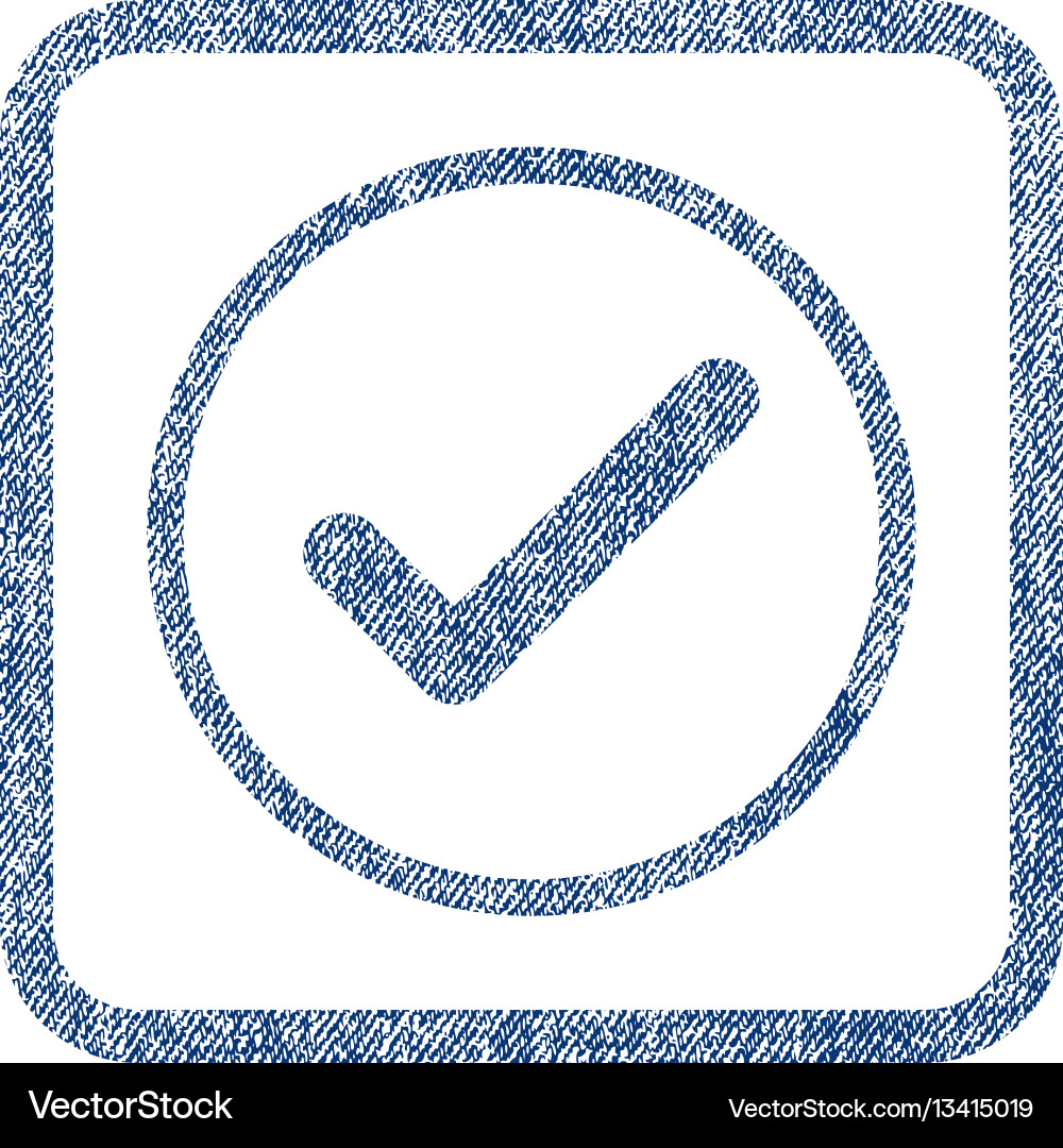 Ok fabric textured icon Royalty Free Vector Image