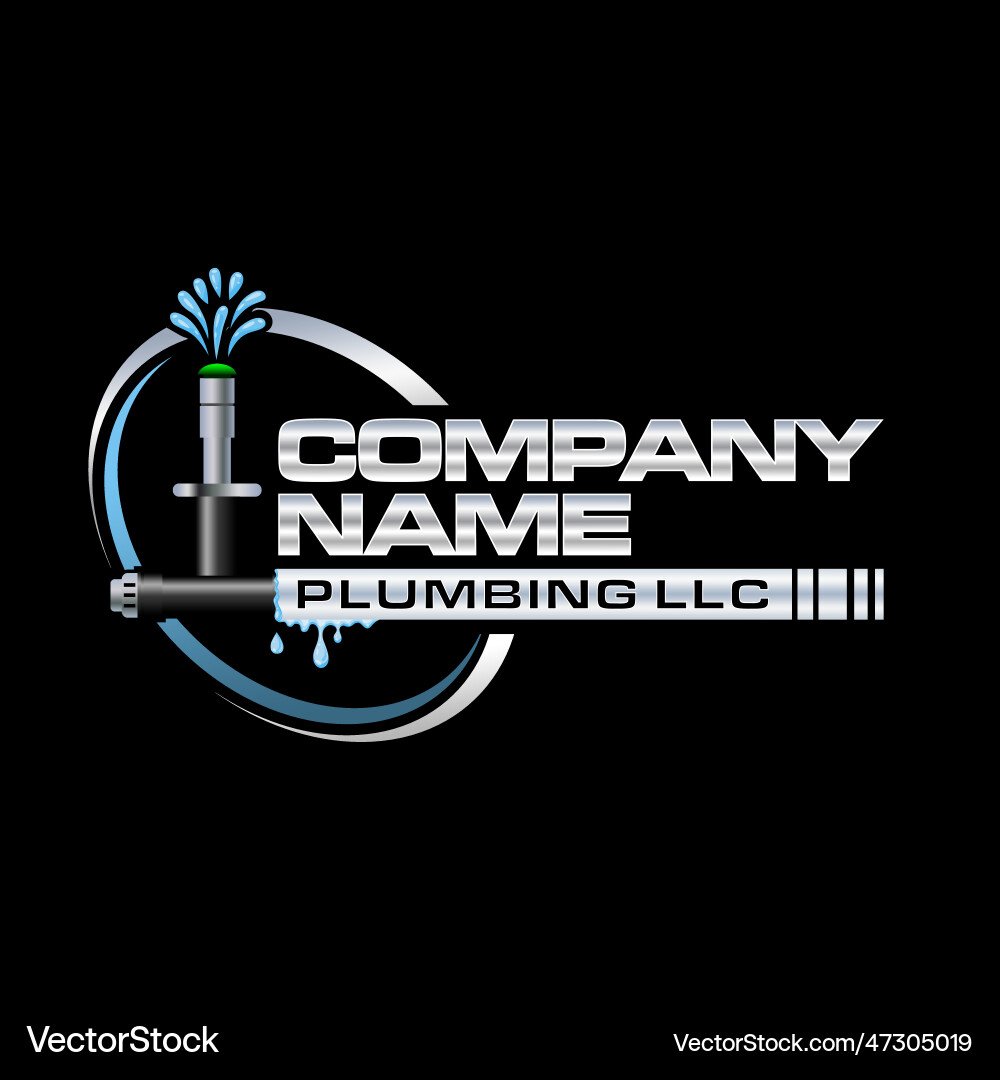 Plumbing service logo template water Royalty Free Vector