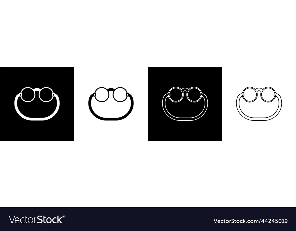 Set eyeglasses icon isolated on black and white Vector Image