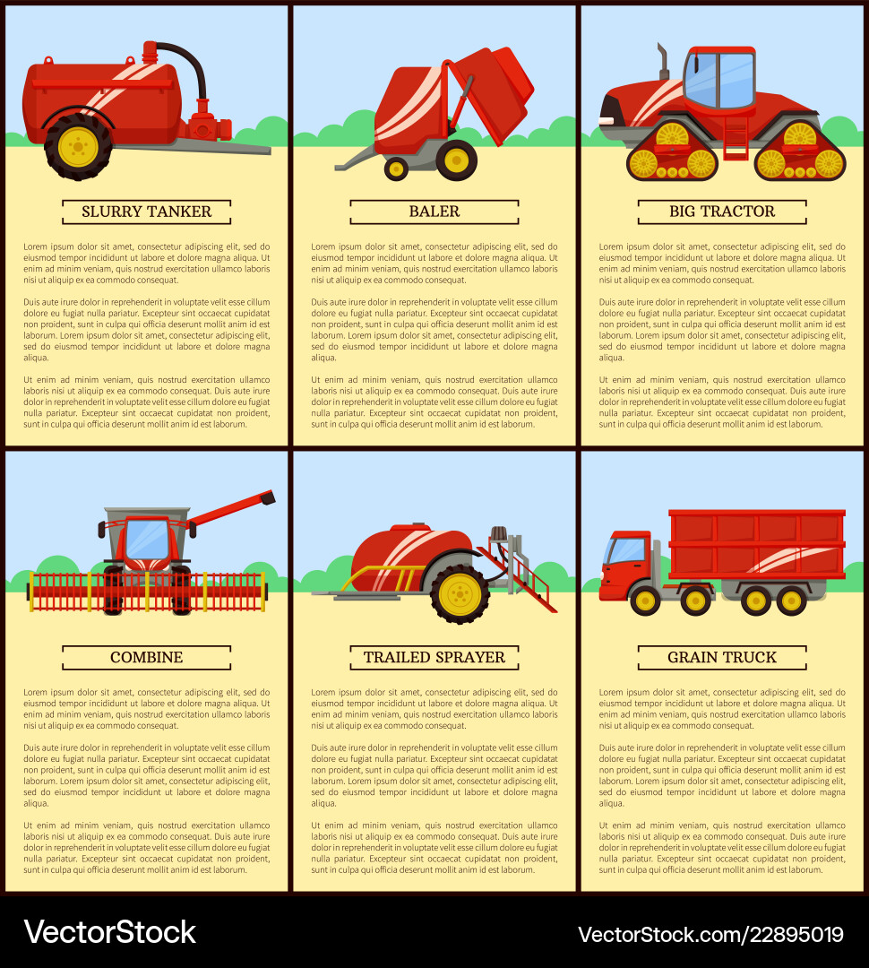 Slurry tanker and tractor set Royalty Free Vector Image