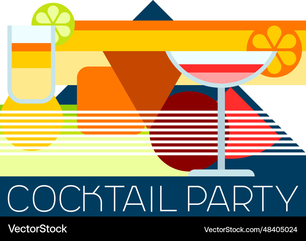 Cocktail party invitation abstract background Vector Image