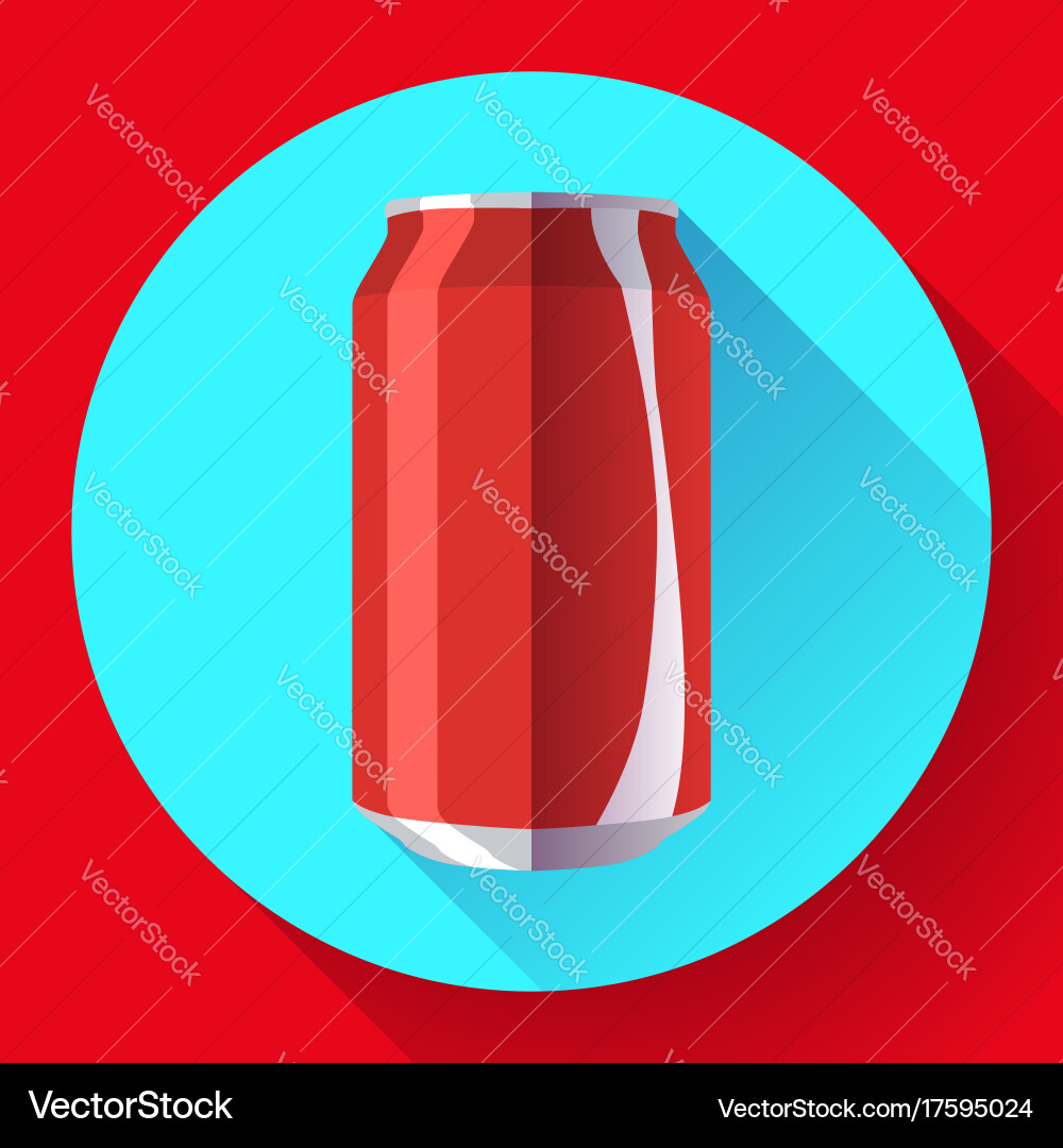Flat cola can soda can cola Royalty Free Vector Image