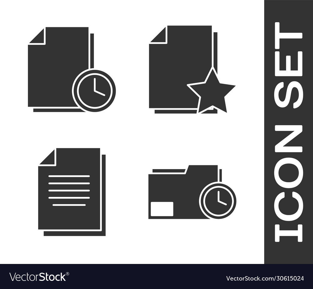 Set document folder with clock document Royalty Free Vector Set document folder with clock document Royalty Free Vector