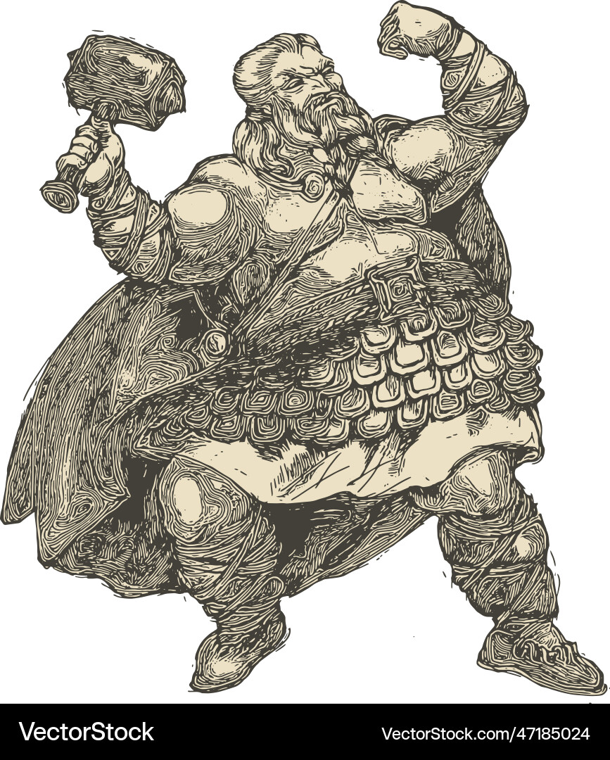 Thor early norse god Royalty Free Vector Image