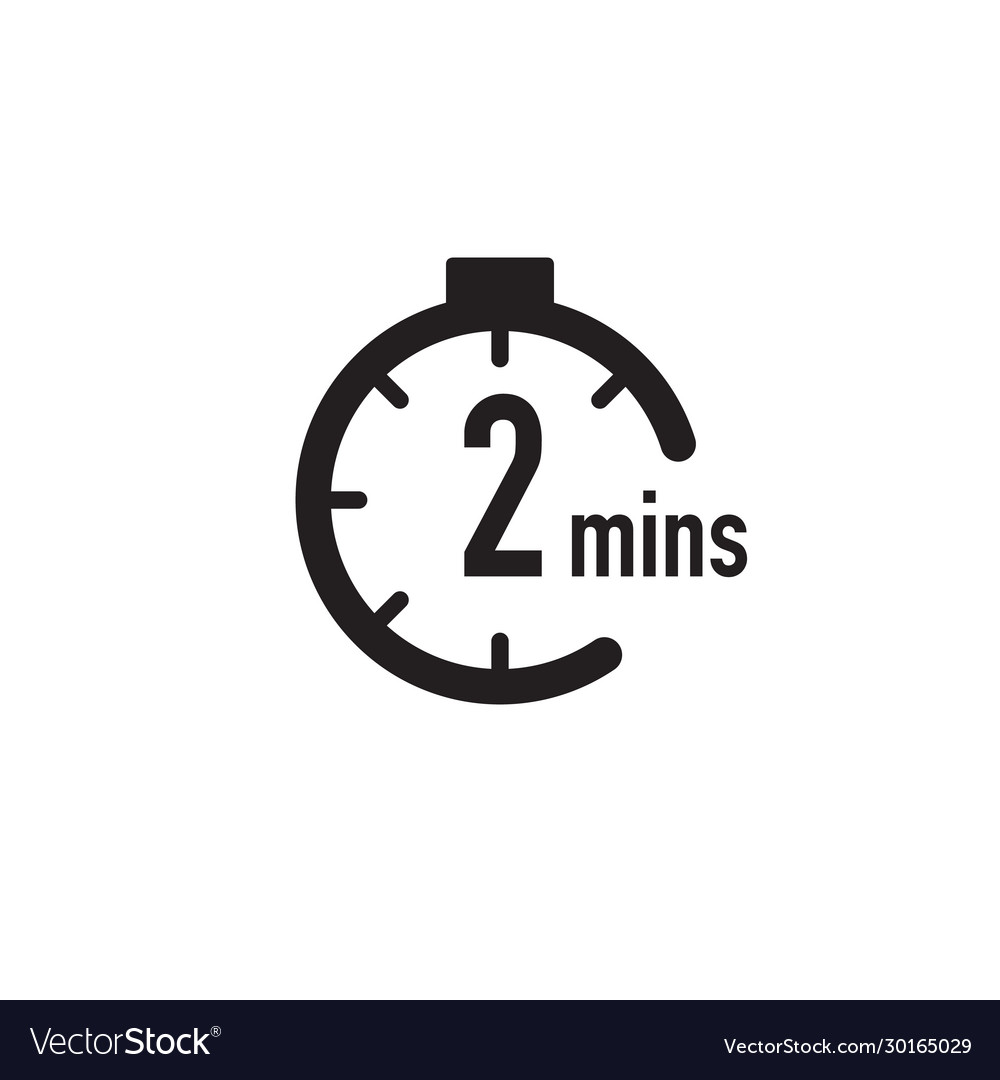 2 Minutes Timer Stopwatch Or Countdown Icon Time Vector Image