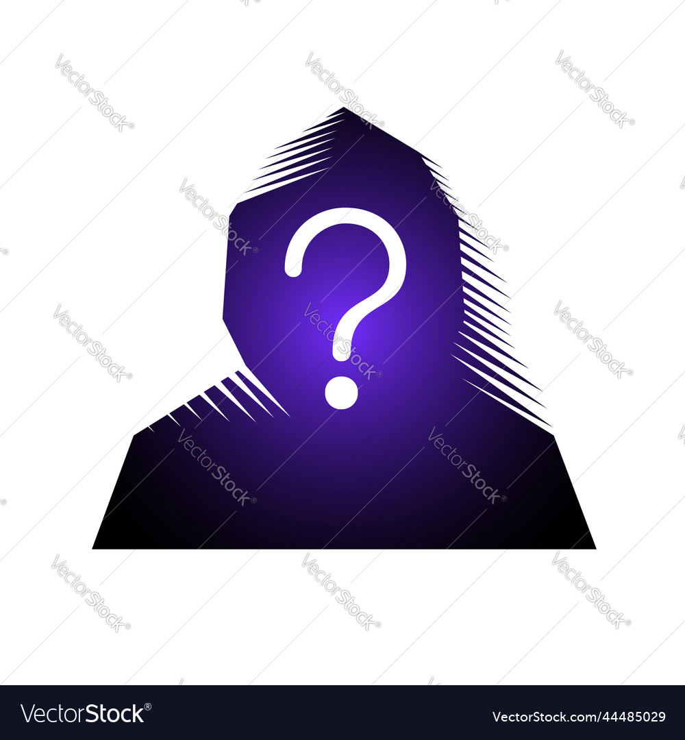 Avatar is hooded indicated by a question mark Vector Image