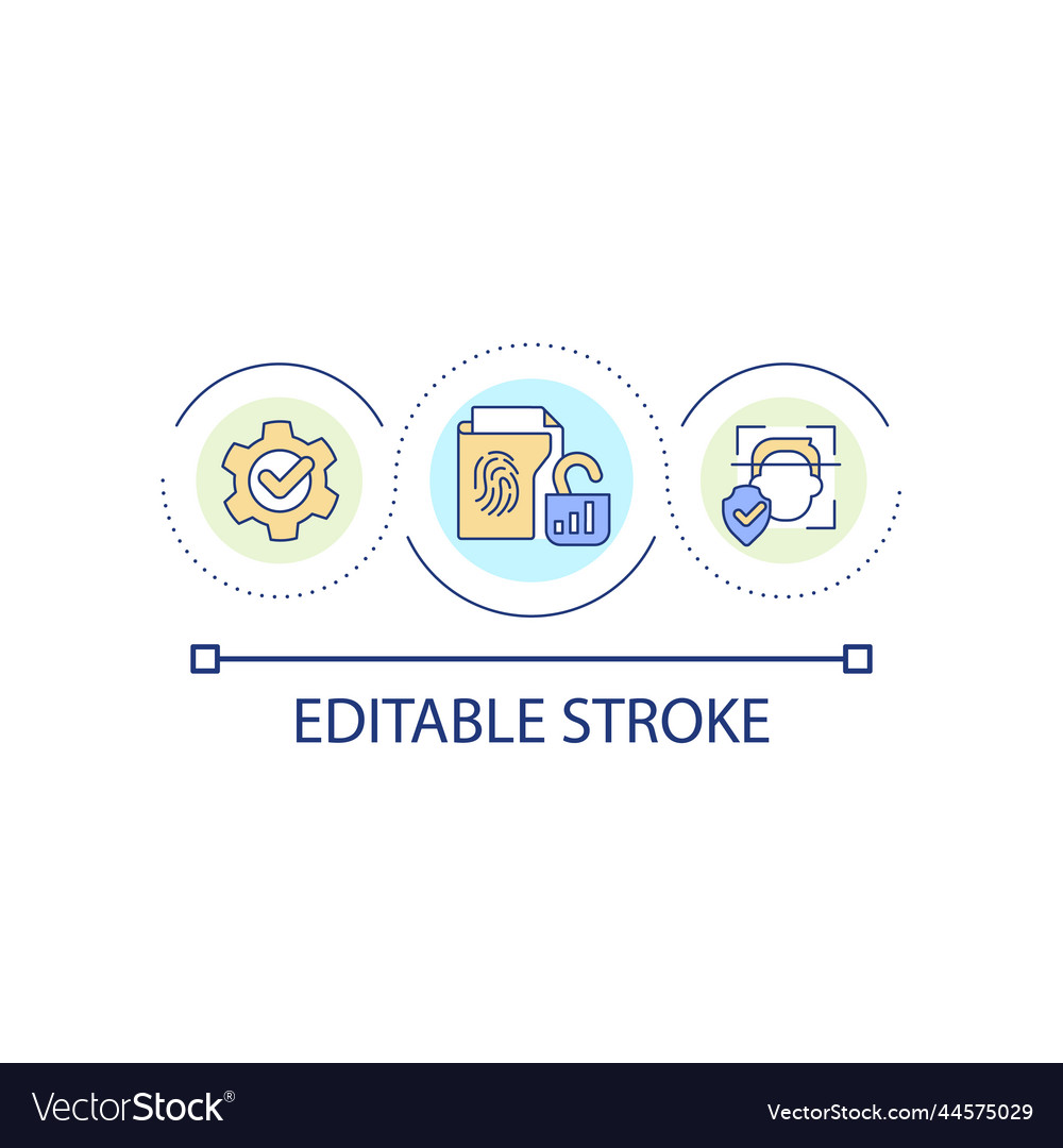 Biometric verification loop concept icon Vector Image Biometric verification loop concept icon Vector Image