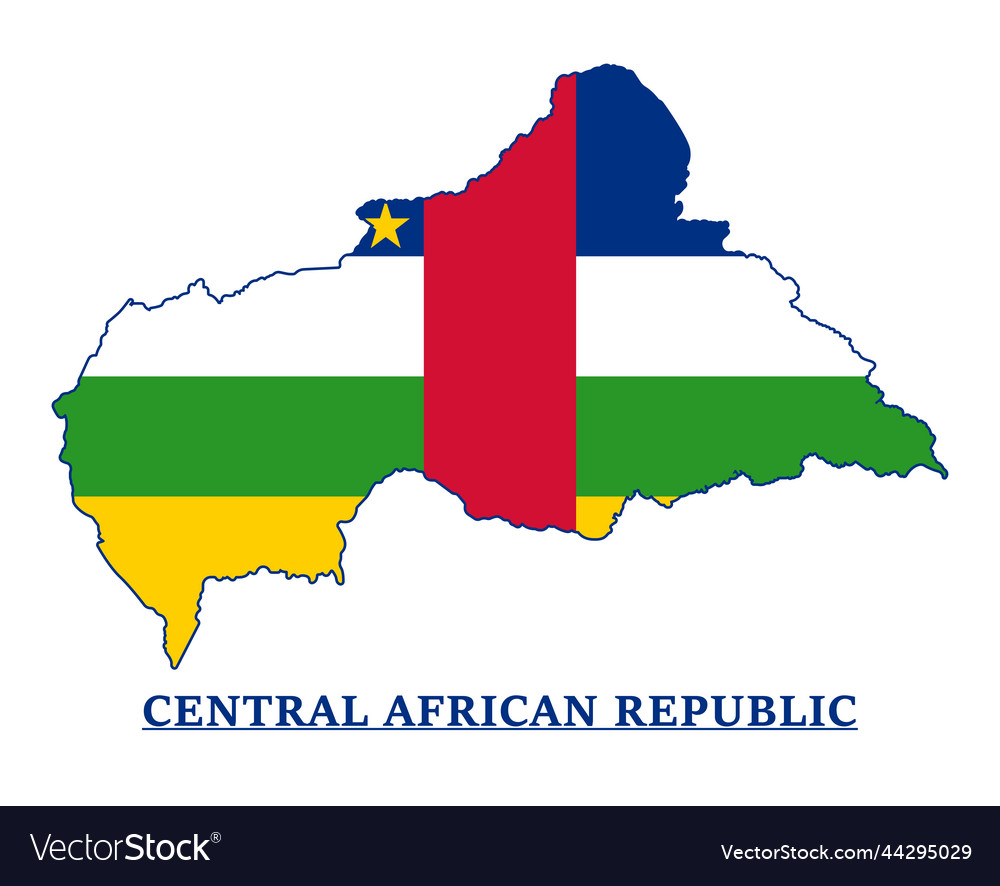 Central African Republic National Flag Map Design Vector Image