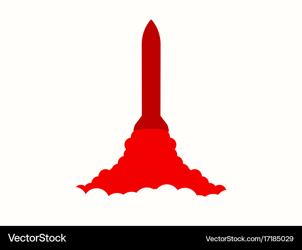 Launch of a nuclear missile atomic bomb Royalty Free Vector