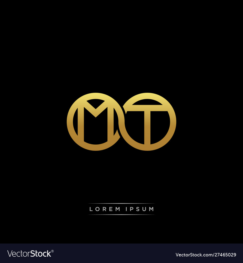 Mt initial letter linked circle capital monogram Vector Image