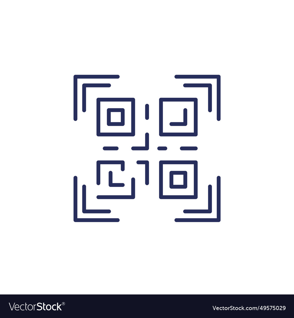Qr code scan line icon Royalty Free Vector Image
