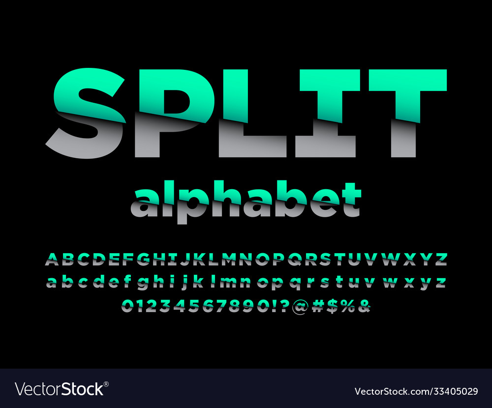 Split font Royalty Free Vector Image - VectorStock