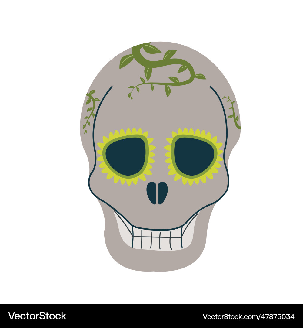 Dead day skull halloween tattoo Royalty Free Vector Image