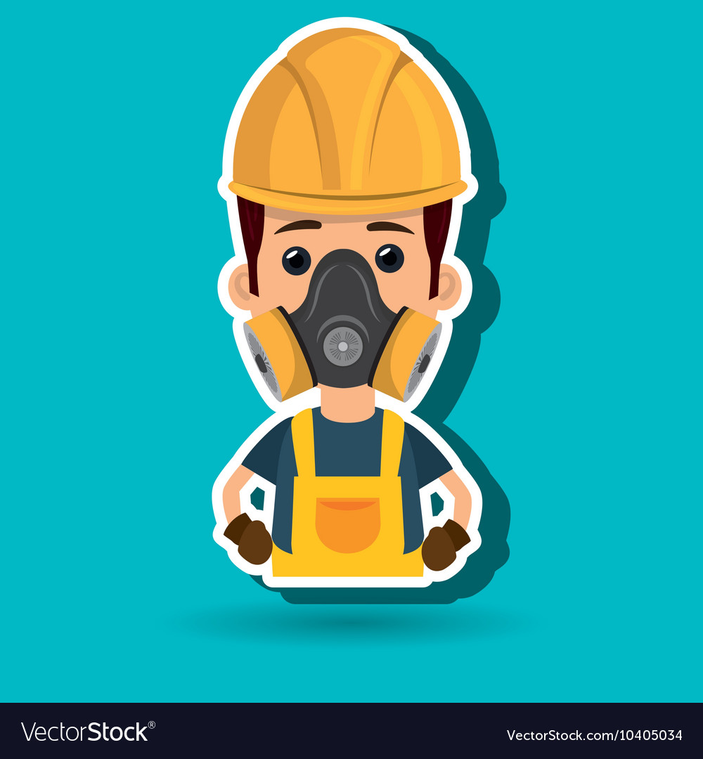 Man worker mask gas Royalty Free Vector Image - VectorStock Man worker mask gas Royalty Free Vector Image - VectorStock