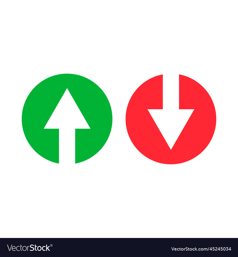 Round Up And Down Arrow Icon Set Royalty Free Vector Image