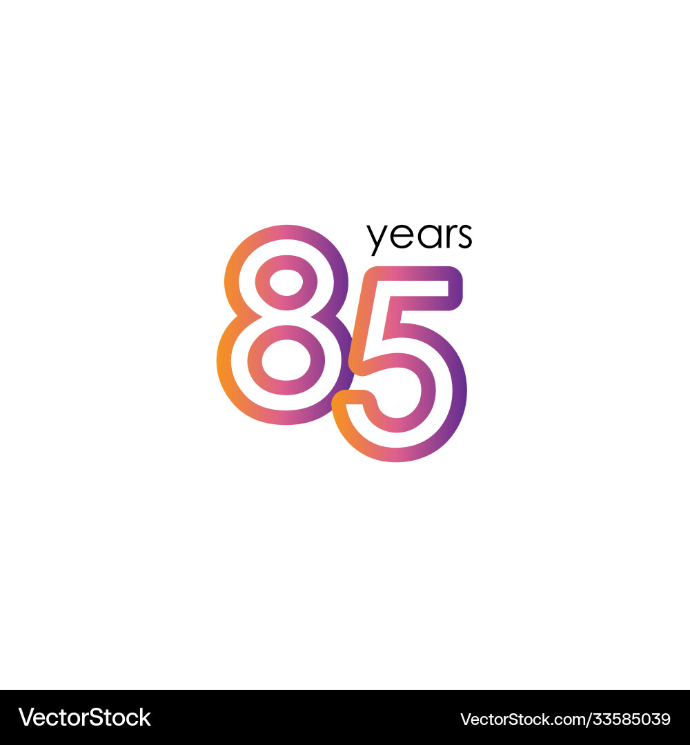 85 years anniversary color full elegant Royalty Free Vector