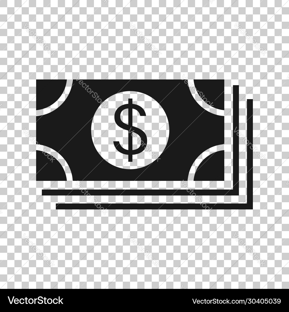 Dollar currency banknote icon in flat style Vector Image