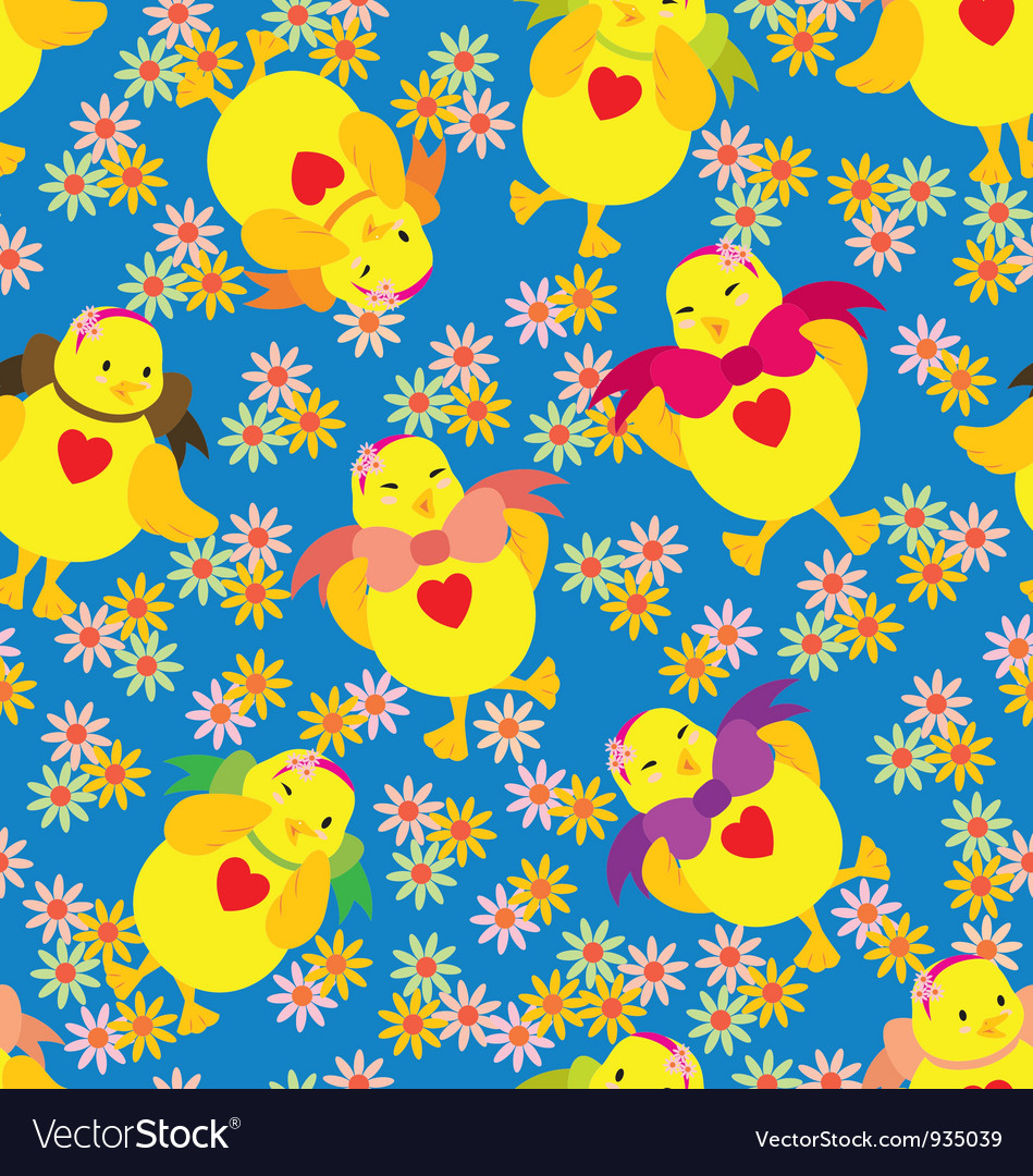 Happy chick pattern Royalty Free Vector Image - VectorStock