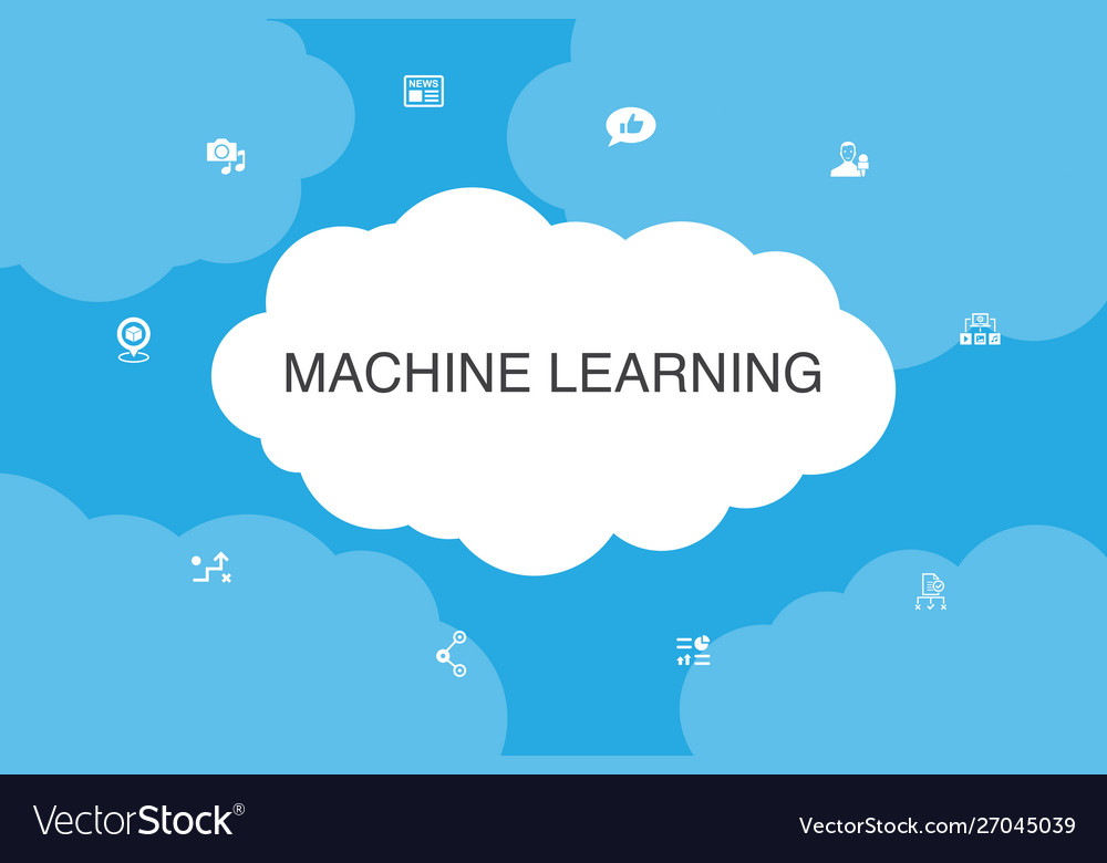 Machine learning infographic cloud design template
