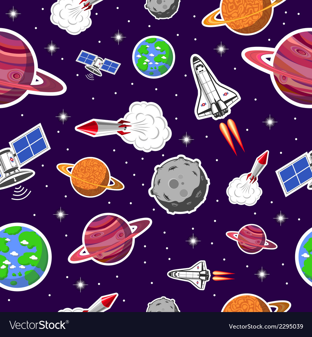 Space pattern Royalty Free Vector Image - VectorStock