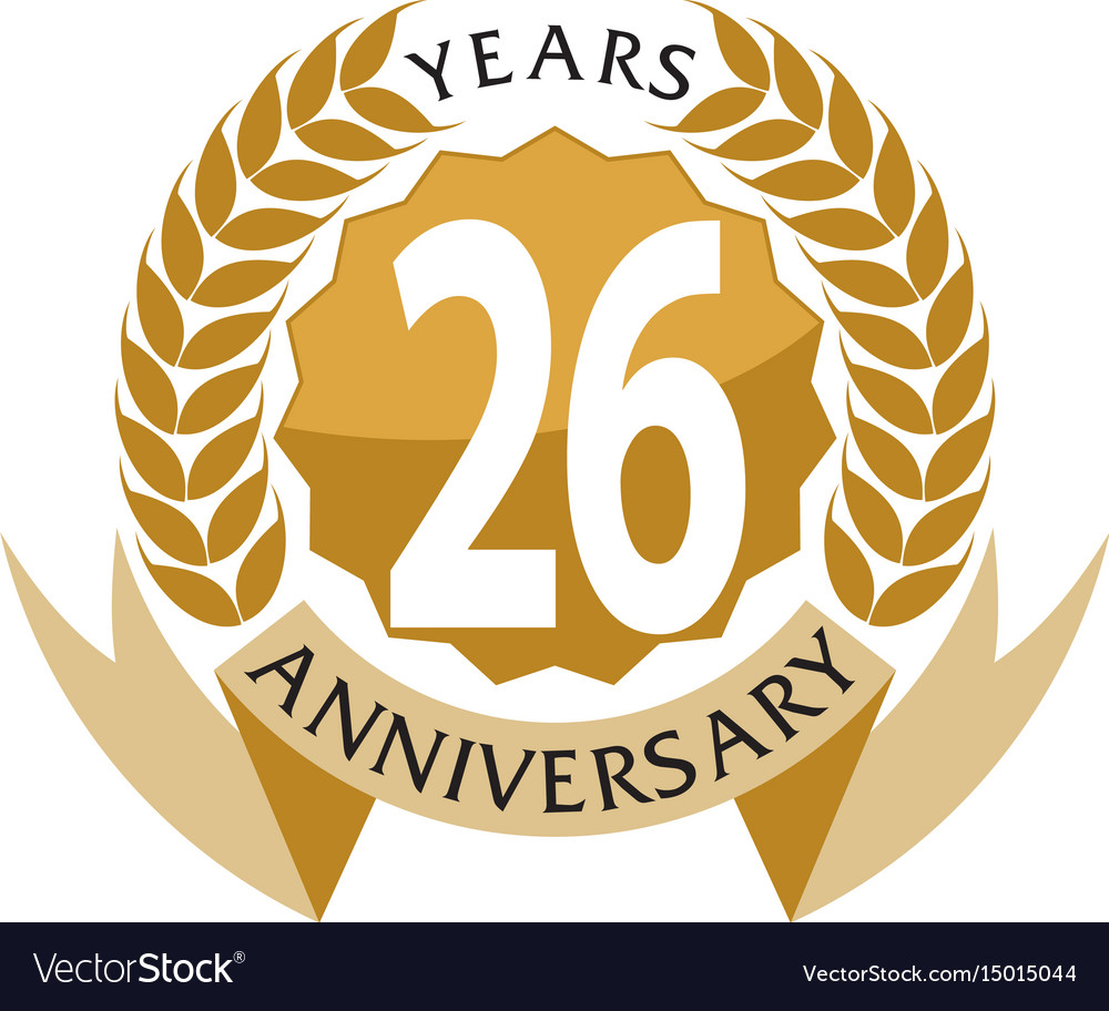 26 Years Ribbon Anniversary Royalty Free Vector Image