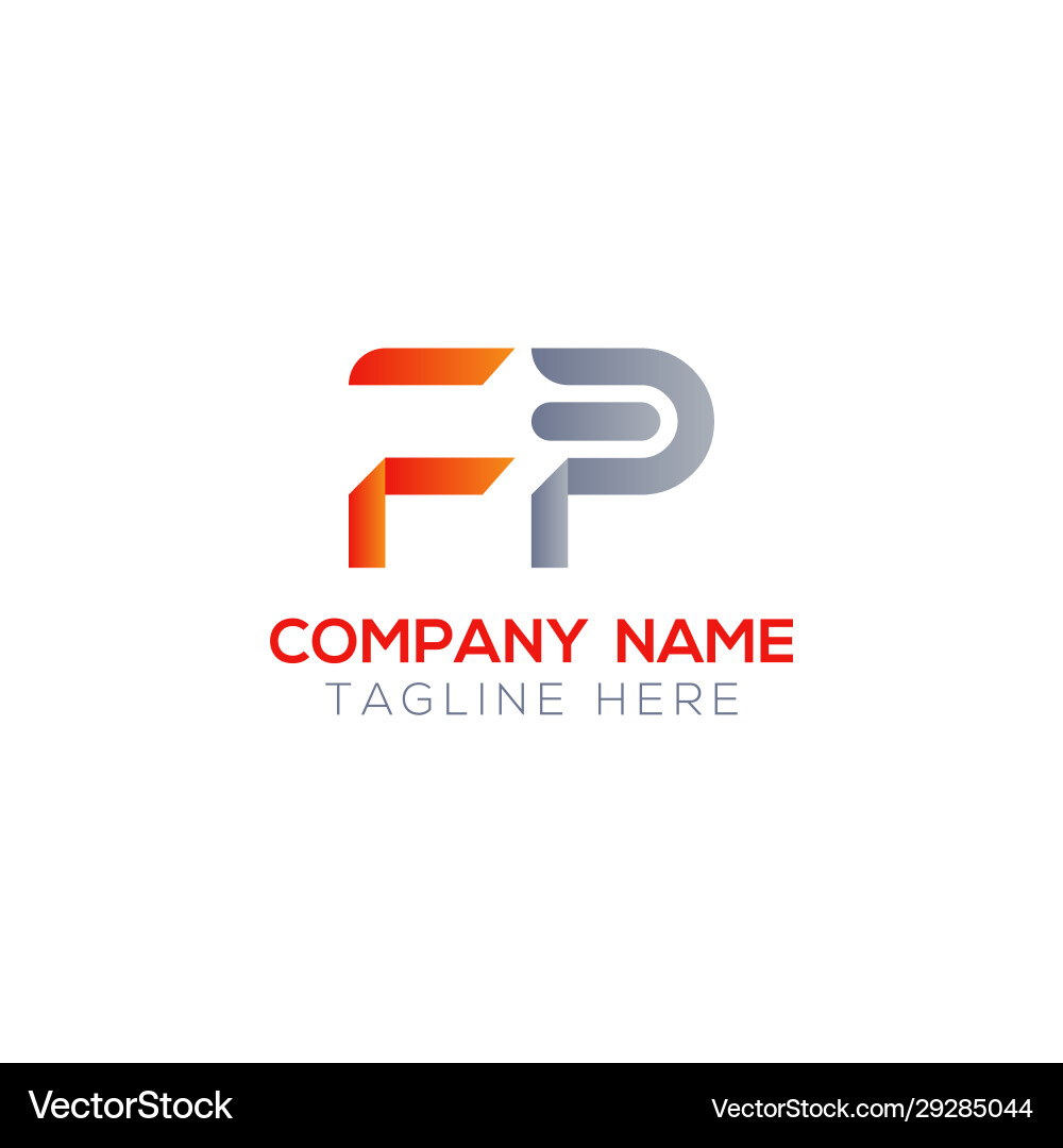 Initial letter fp logo design template creative Vector Image