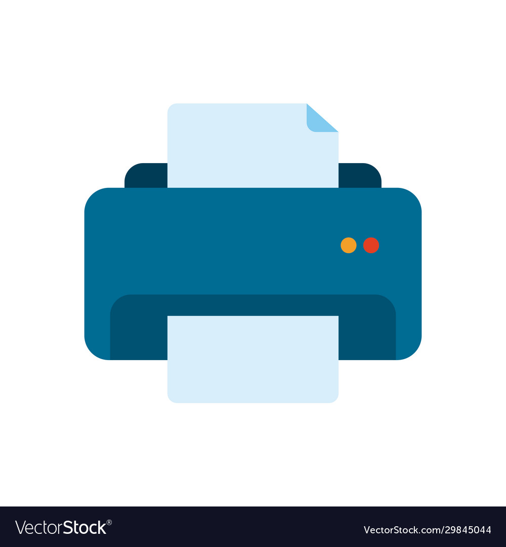 Isolated printer with data document flat style Vector Image