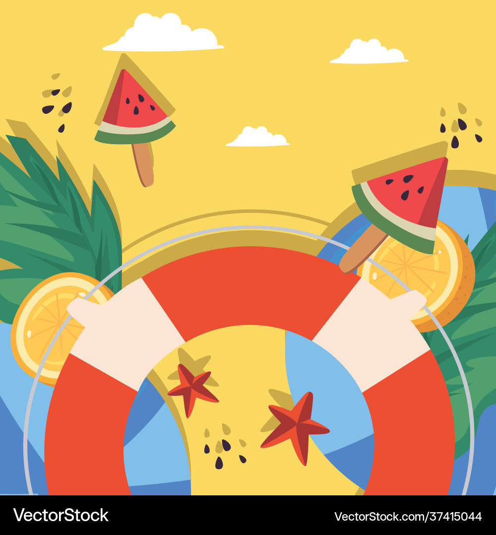Summer striped float Royalty Free Vector Image