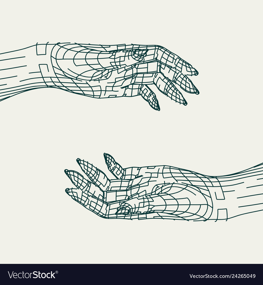 Abstract human hands Royalty Free Vector Image