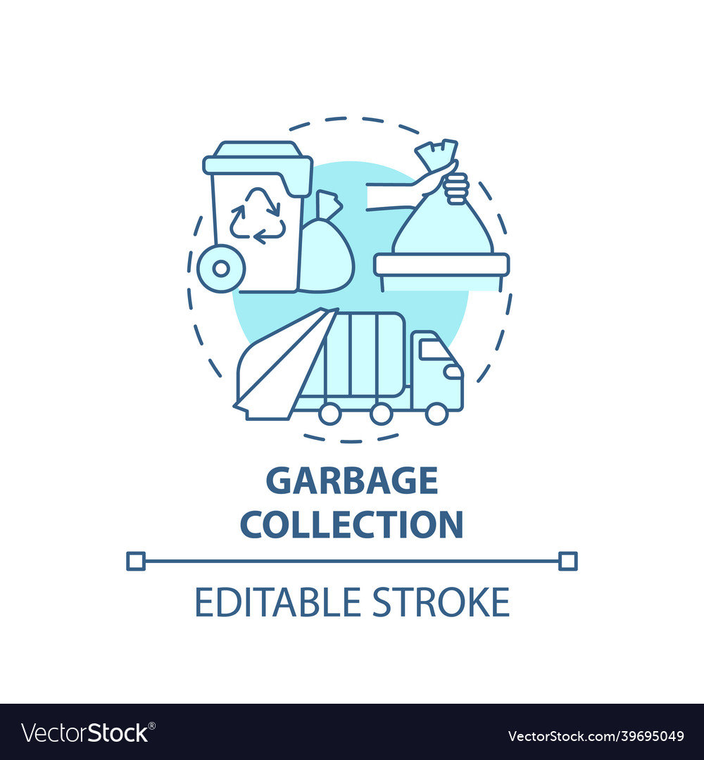 Garbage collection blue concept icon Royalty Free Vector