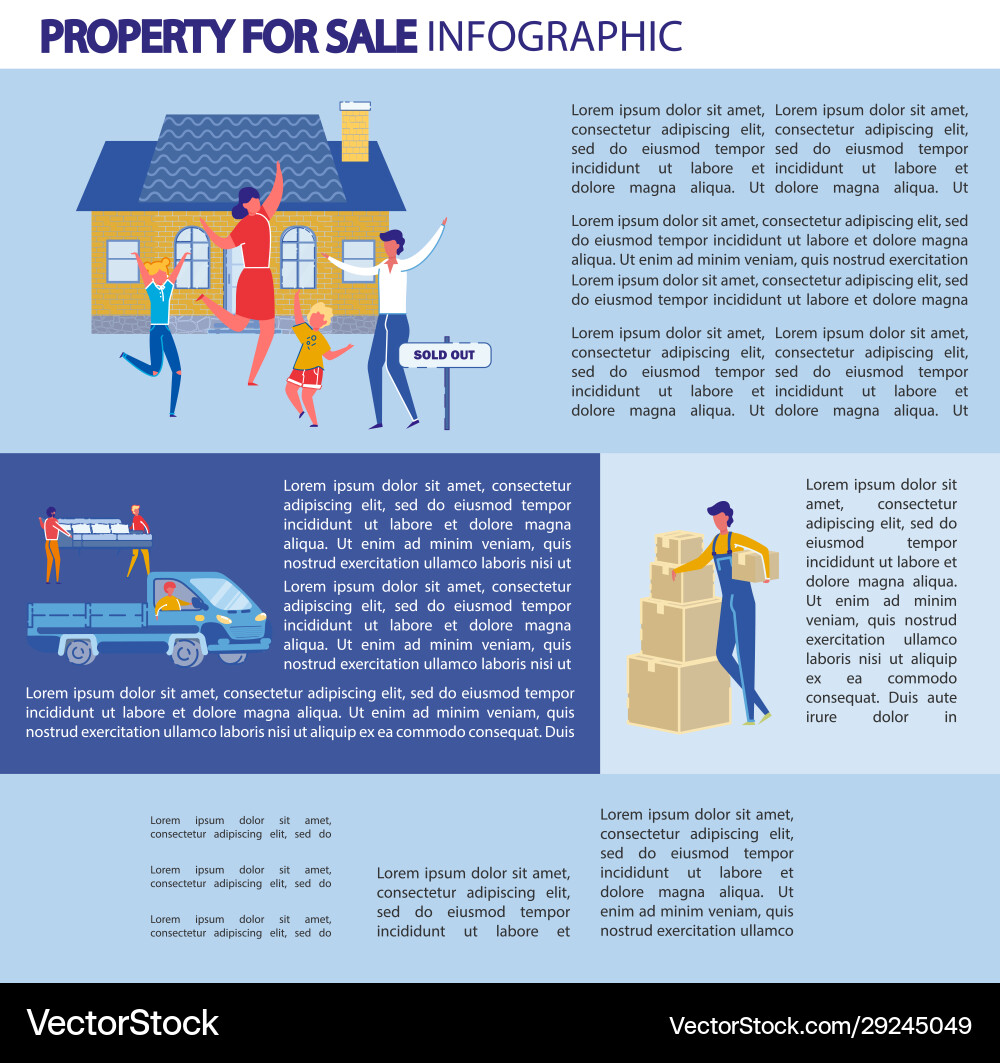 Property for sale infographic Royalty Free Vector Image