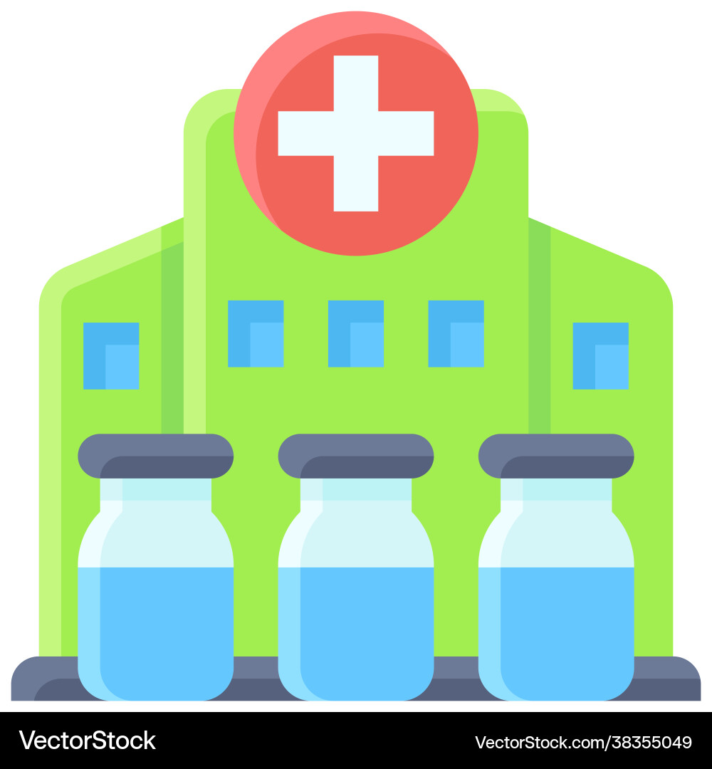 Vaccine and hospital icon development Royalty Free Vector