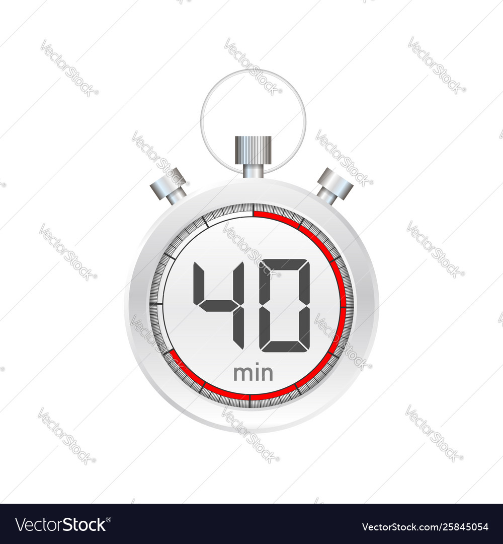 40 minutes stopwatch icon Royalty Free Vector Image 40 minutes stopwatch icon Royalty Free Vector Image