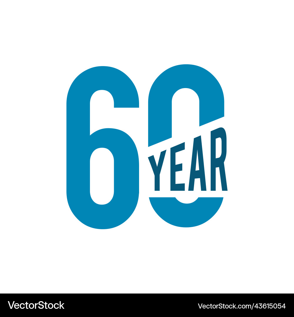 60th year celebration anniversary logo design Vector Image