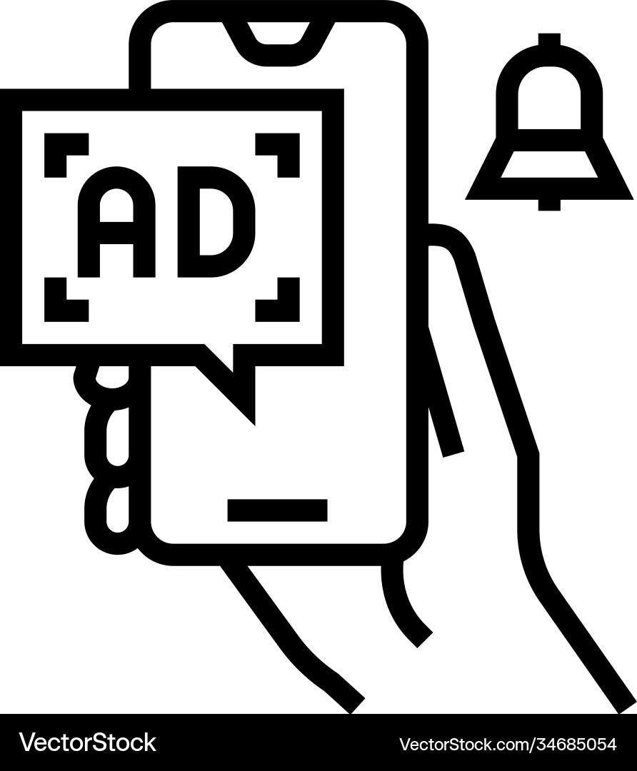 Advertisement signal phone line icon Royalty Free Vector