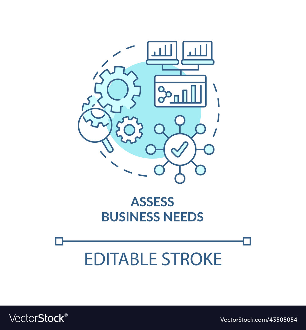 Assess business needs turquoise concept icon Vector Image