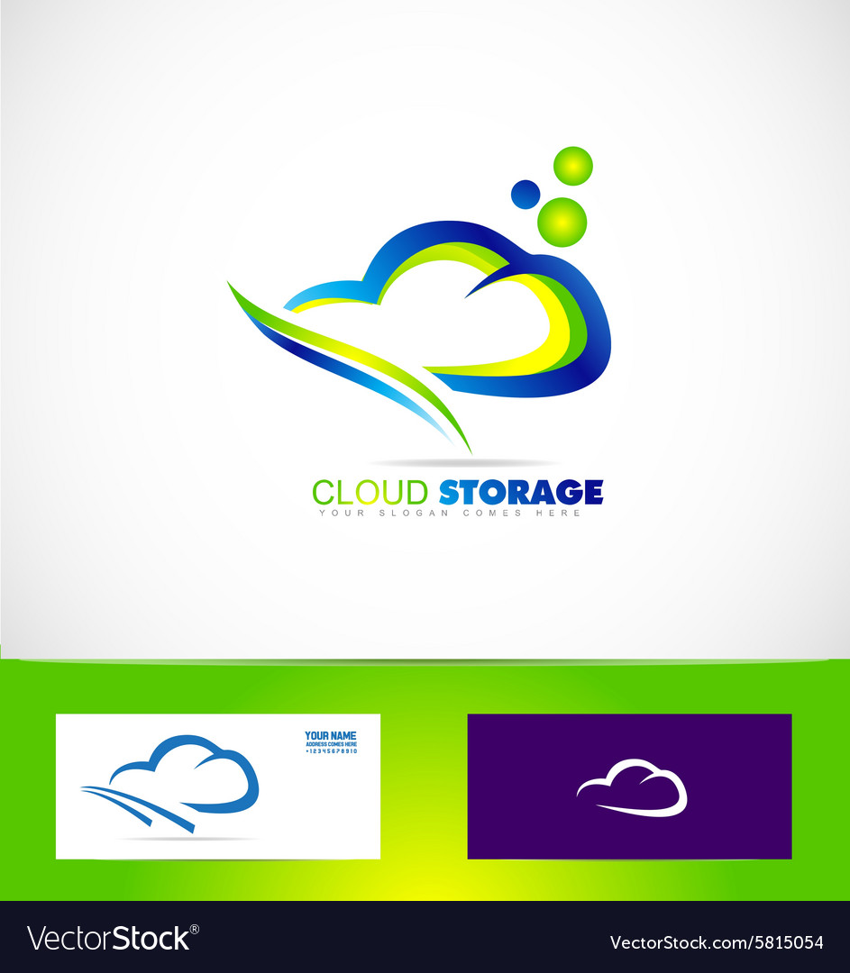 Cloud computing storage data logo icon Royalty Free Vector