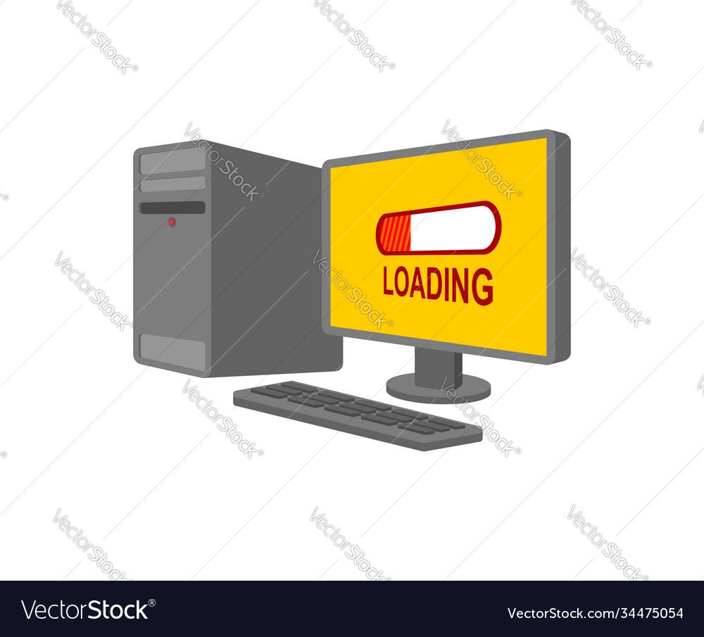 Pc long loading computer froze Royalty Free Vector Image