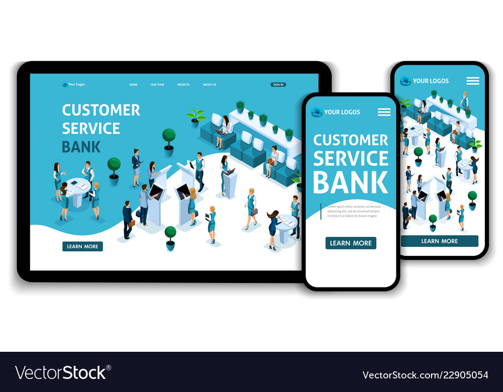Website template landing page isometric concept Vector Image