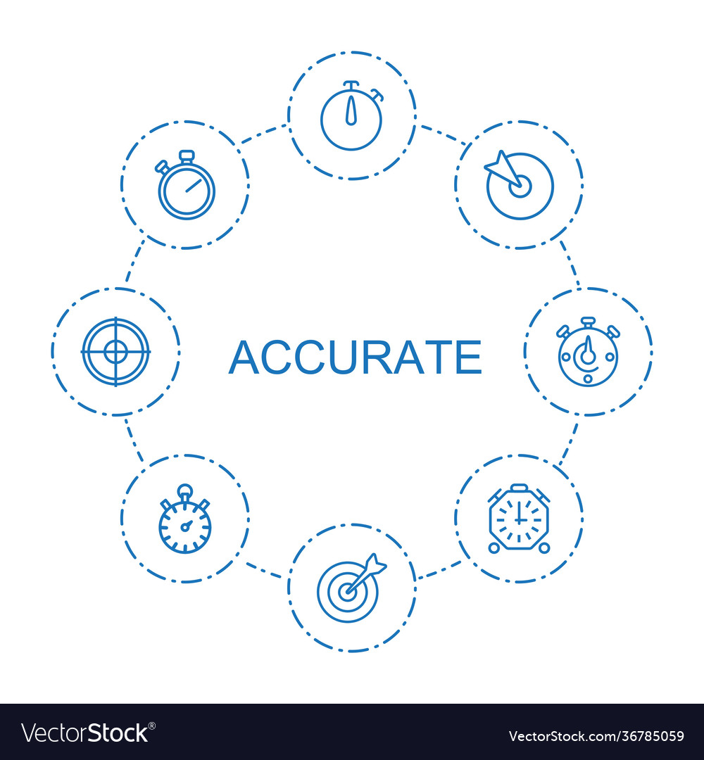 8 accurate icons Royalty Free Vector Image - VectorStock