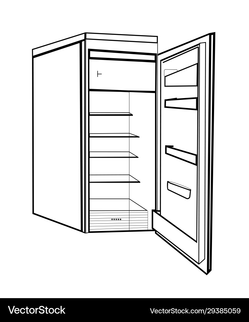 Open kitchen fridge freezer icon Royalty Free Vector Image