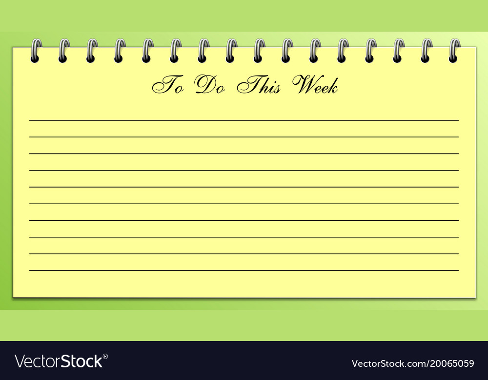 things-to-do-list-this-week-yellow-on-green-vector-image