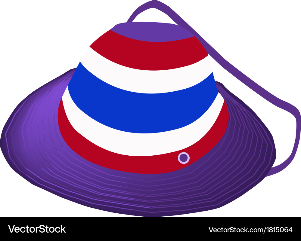 A Straw Hat of Thai Flag on White Background Vector Image