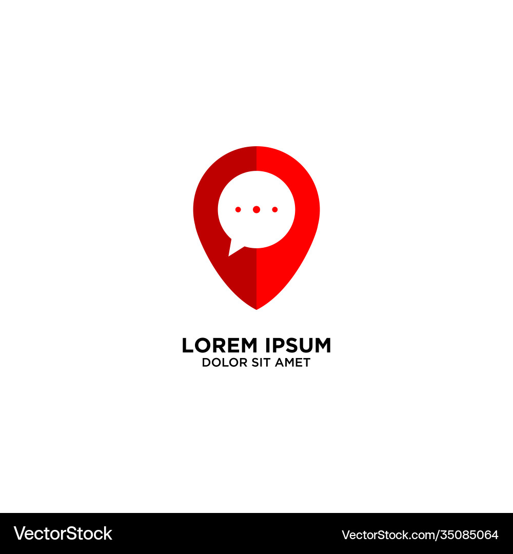 Chat maps design geo location sign logo map Vector Image