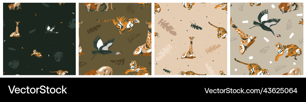 Hand drawn abstract graphic modern safari Vector Image